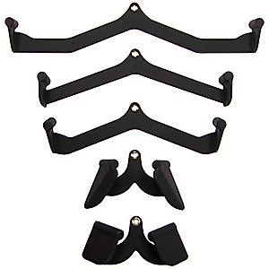 BalanceFrom Cable Machine Attachments 5-Piece Combo Black
