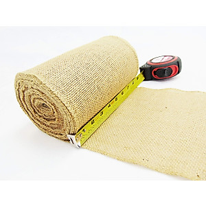 8 inch wide by 60 feet long tight weaved burlap tree plants wrap for protection ribbon | high density finished edges country style indoor outdoor table runner