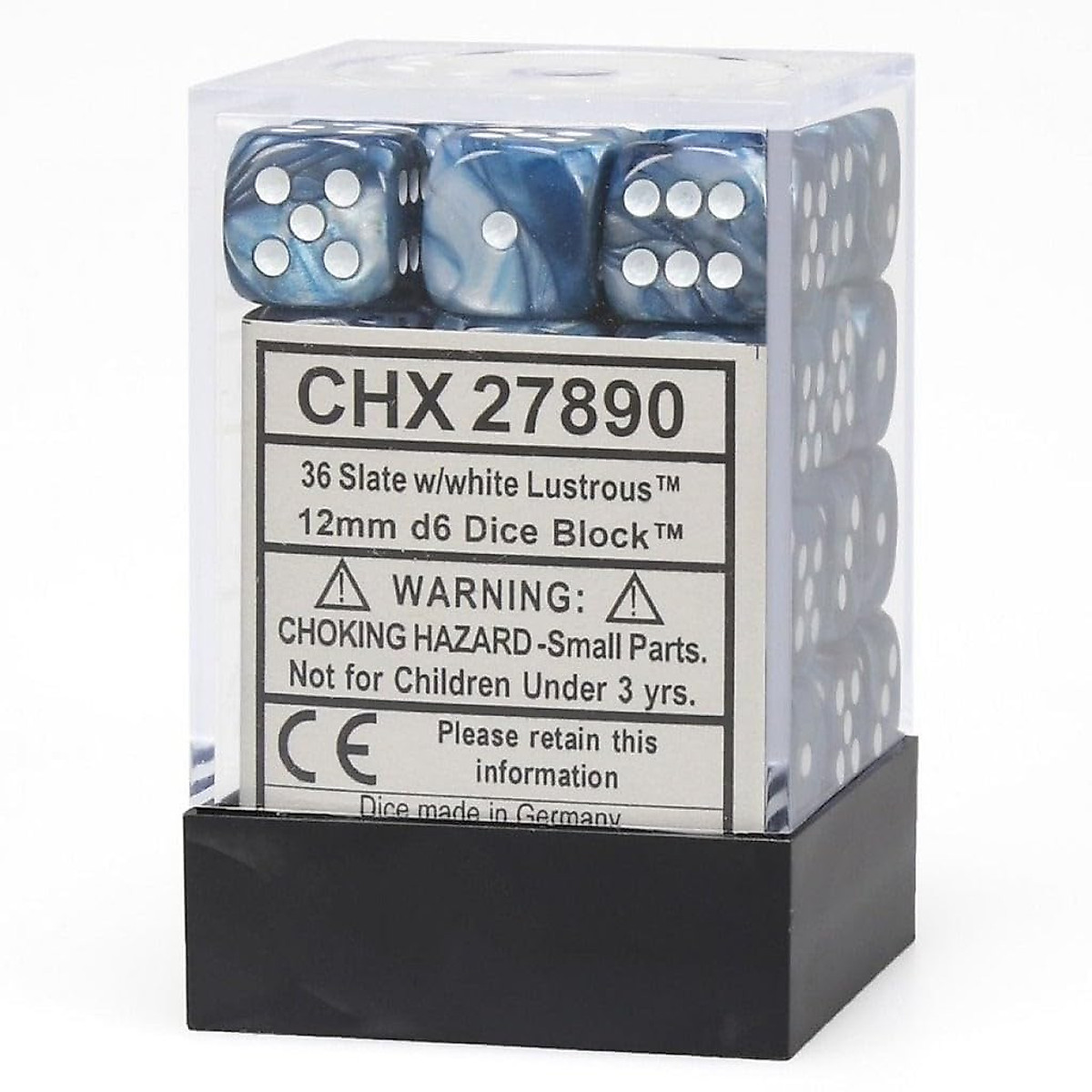 DND Dice Set-Chessex D&D Dice-12mm Lustrous Slate and White Plastic Polyhedral Dice Set-Dungeons and Dragons Dice Includes 36 Dice – D6, Various (CHX27890)