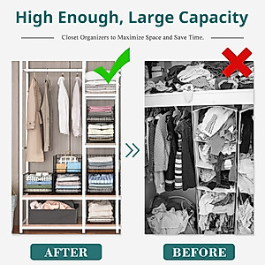 Hongtamoya 4-tier Sliding Closet Organizers and Drawer Storage Shelves, Stackable Storage Bins for Jean Pants Sweaters, Metal Drawer Slid Clothes Storage Container, Closet Organizers for Clothes-Black