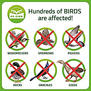 De-Bird: Scare Tape - Reflective Tape Outdoor to Keep Away Woodpecker, Pigeon, Grackles, and More. Stops Damage, Roosting, and Mess (350ft Roll)