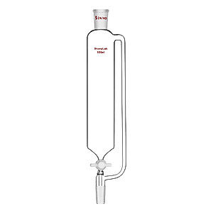 stonylab 500ml Pressure Equalizing Addition Funnel, Borosilicate Glass Dropping Funnel 24/40 Joint with PTFE Stopcock for Laboratory, 500ml