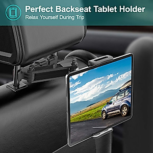 Klsniur Tablet Headrest Holder, Car Backseat Seat Mount Holder Universal 360° Rotating Adjustable for 6"-10.5" Tablet iPad iPad Air iPad Mini,Samsung Galaxy