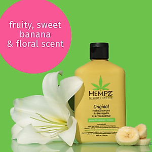 Hempz, Original Herbal Shampoo, Sweet Banana and Floral Scent, Damaged or Color Treated Hair, 8.5 oz.