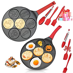 EZJOB Silver Dollar Pancake Pan for Kids,Dinosaur Pancake Pan for Kids, Nonstick Egg Cooker Frying Pan Breakfast Mini Pancakes Maker