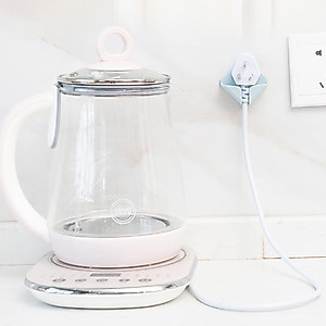 Ktdzone Plastic Adhesive Hooks for Plugs Toothbrush - Plug Hooks Strong Adhesive Hangers Drill-Free Holders Wall Mounted Heavy Duty Hooks White 4Pcs/Set