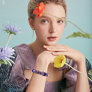 Aipridy Assortment European Large Hole Beads Spacer Beads Rhinestone Craft Beads for DIY Charms Bracelet Jewelry Making (Purple-Lake Blue-Blue)