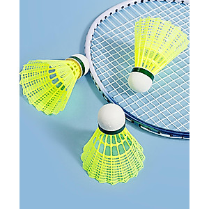 HIRALIY 24 Pack Nylon Badminton Shuttlecocks Birdies, Baseball/Softball Batting Training High Speed Badminton Balls with Stable & Durable, Ideal Hitting Practice for Youth Players Indoor and Outdoor