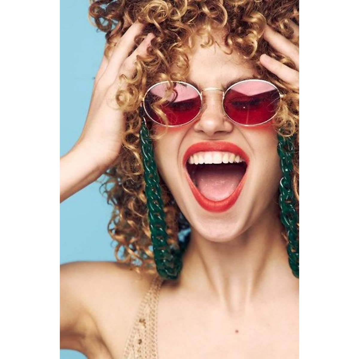 JUDOO Oval Sunglasses for Women Men Vintage 90s Metal Frame Black Glasses