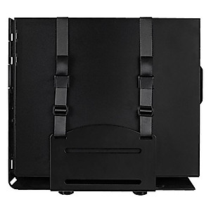 Mount-It! CPU Wall Mount Bracket, Desktop Computer Tower Holder with Safety Straps, Heavy Duty Size Adjustable CPU Holder, Steel, Black, 22 Lbs Capacity, Saves Floor and Desk Space