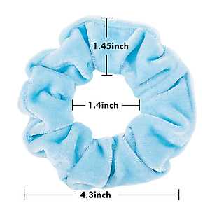 Whaline Pastel Hair Scrunchies Elastic Scrunchy Bobbles Velvet Hair Bands Boho Soft Hair Ties Hair Accessories for Girls Women (12 Colors)