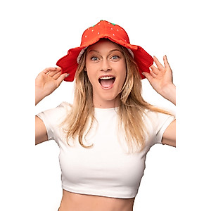ComfyCamper Strawberry Shortcake Hat Bonnet for Women and Girls - Costume Cosplay Womens Halloween Costumes Berry Costume
