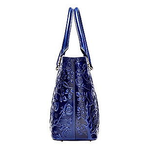 PIJUSHI Designer Handbags For Women Floral Purses Top Handle Handbags Satchel Bags (22328 Blue