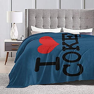 I Love Coke by WAM Flannel Fleece Throw Blankets for Bed Sofa Living Room Soft Blanket Warm Cozy Fluffy Throw Plush Blanket