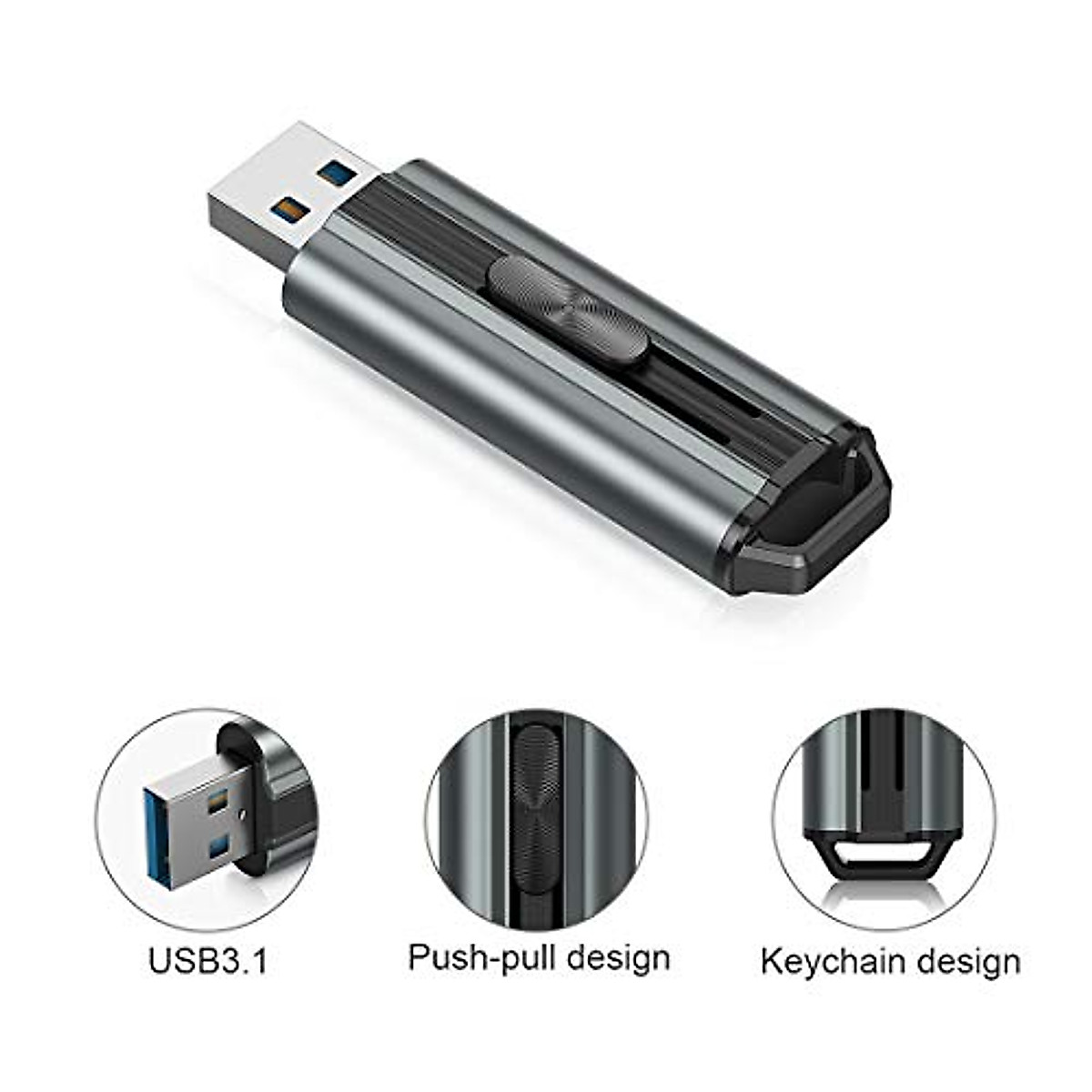 TOPESEL 256GB USB 3.1 Flash Drive High Speed up to 380MB/s USB Thumb Drive Memory Stick Pen Drive with Keychain Plug-Play Jump Drive Zip Drive