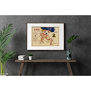 Vintage Photograph of Normandy D-Day WW2 Map Print, 1994 World War 2 Wall Art D-Day Military Decor Gifts - Historical Poster and Art Prints War Military American History (16x24)
