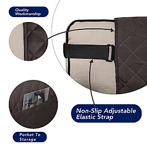 PureFit Reversible Sofa Cover Water Resistant Loveseat Couch Cover, Machine Washable Furniture Cover with Non-Slip Foam and Adjustable Strap for Dogs, Pets (Loveseat, Chocolate/Beige)