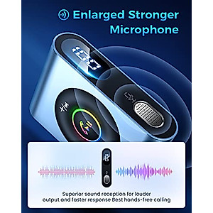 Bluetooth 5.3 AUX Adapter for Car,【Enhanced Mic & LED Digital Display】【22H Battery Life & Noise Cancelling】JOYROOM 3.5mm Input Wireless Receiver for Car Audio/Home Stereo, Metal