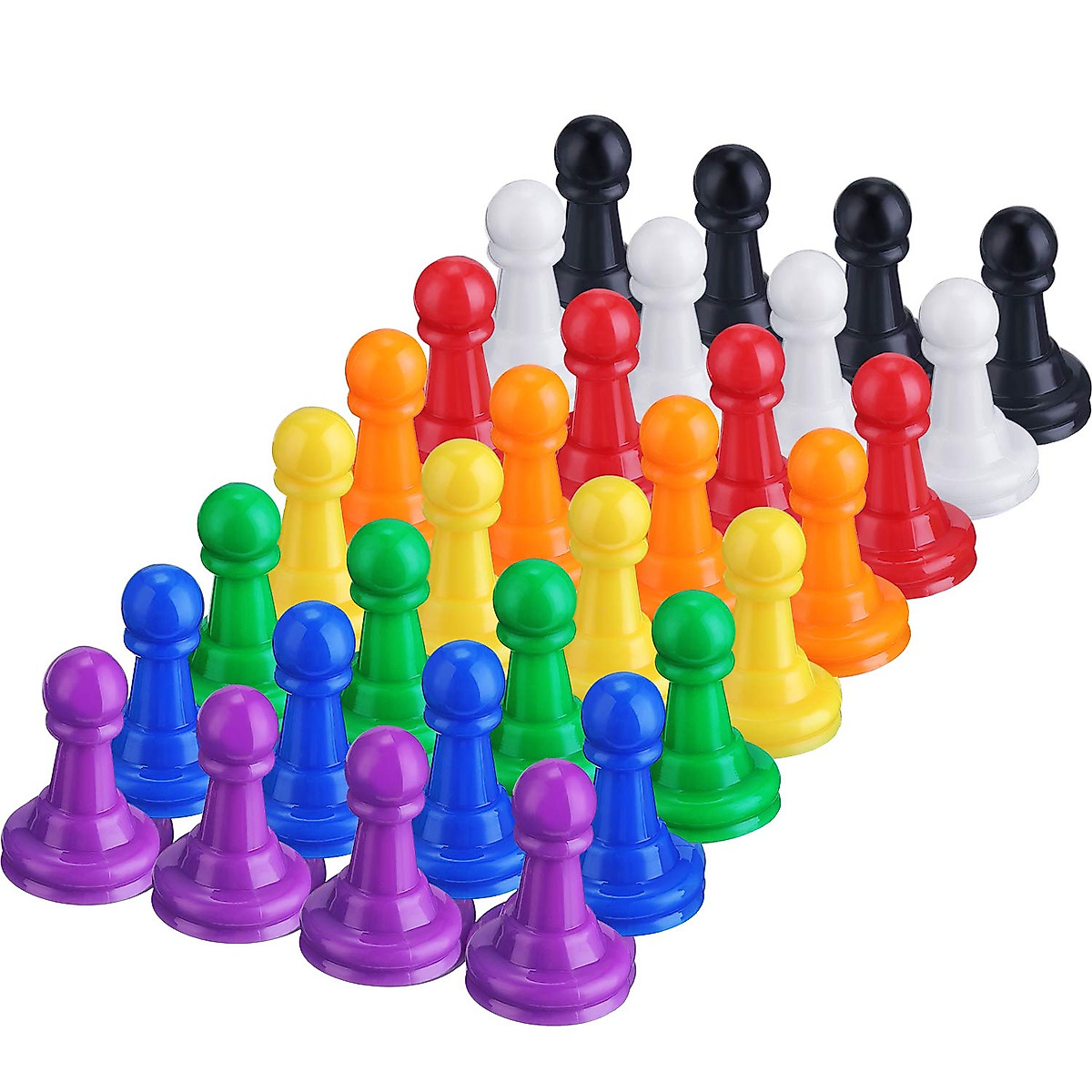 Shappy 32 Pieces Board Game Pieces Multicolor Plastic Pawn Game Pieces for Board Games Chess Pieces Tabletop Markers 1 Inch