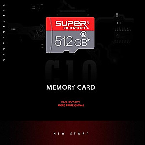 Micro SD 512GB Memory Card with SD Card Adapter for Camera/Phone/Drone/Dash Cam/GOPRO/Tablet/PC/Computer Class 10 TF Card 512GB High Speed Micro Memory SD Cards