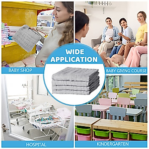 20 Packs Muslin Baby Burp Cloths Set Large 20 x 10 Inch Cotton 6 Layers Burp Cloths for Baby Girl Newborn Washcloths Infant Burp Wipes Soft and Absorbent Napkins for Boys and Girls (Gray)