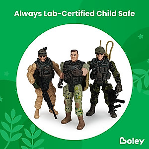 Boley 6-Pack Soldier Toy Set - Elite Force Army Men Figurines and Accessories – Pretend Play Soldier Toys for Kids - Ages 3 and Up!