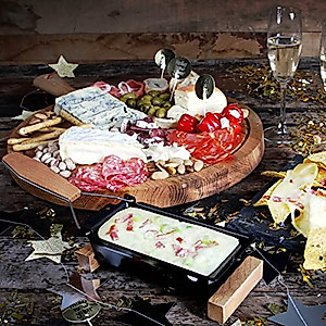 Boska Wooden Serving Cheese Round Board - Holland Life Best For Cheese, Tapas, Bread, and Desserts Presentation - Board Slab with Non-Slip Feet - Cutting and Charcuterie Board