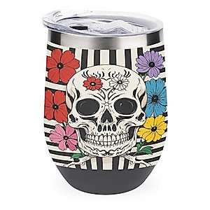 OPTKSNCU 304 Stainless Steel Insulated Cup with Lid, Black And White Stripes Print Durable, And Easy to Clean – Ideal for Home, Office, And Gift Giving