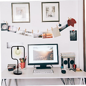 DOITOOL Sturdy Iron Base Led Desk Lamp Battery-Powered Table Lamp for Bedroom Study Decorative