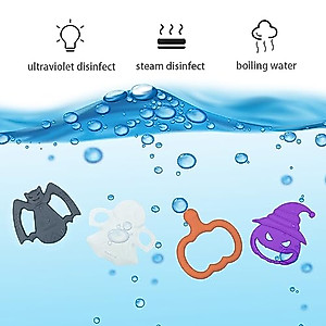 Anditoy 8 Pack Halloween Teething Toys Halloween Teether for 3-12 Months Baby Toddlers Halloween Treat Bags Gifts