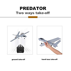 GoolRC Z51 Predator RC Plane, 2.4Ghz 2 Channels Remote Control Airplane with 3-Axis Gyro, Foam Hand Throwing RC Aircraft Glider with 660mm Wingspan, DIY Kit Toys for Kids Beginners