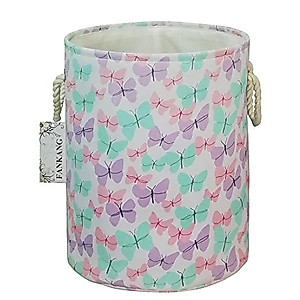 FANKANG Storage Baskets,Collapsible Convenient Nursery Hamper/Laundry Bin/Toy Collection Organizer for Kid's Room(Butterfly)