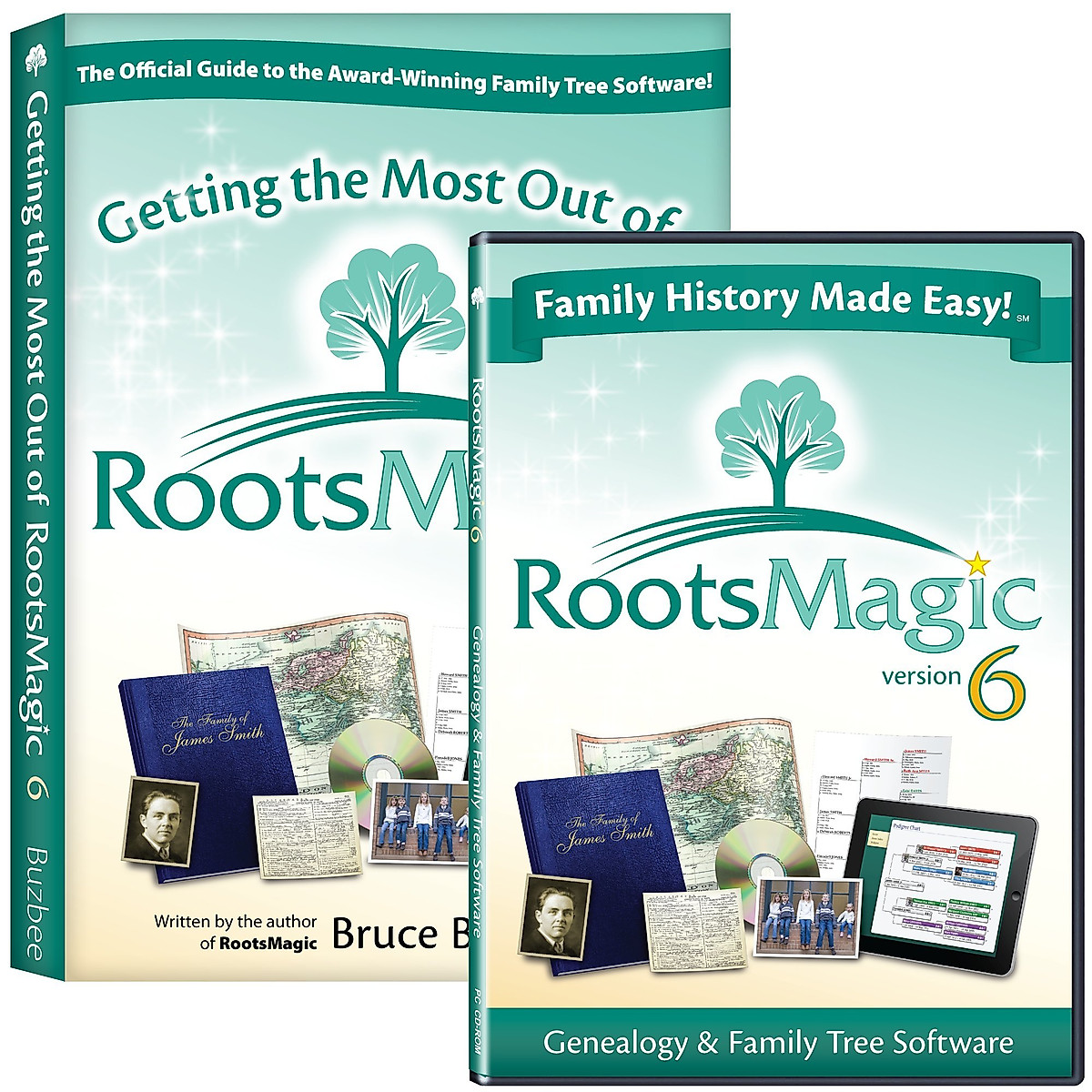 RootsMagic 6 Family Tree Genealogy Software / Book Bundle