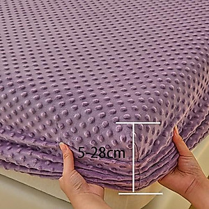 FCLDESHOP Standard Fitted Sheet,Autumn Winter Warm Bean Fleece Bedding Set, Solid Color Skin-Friendly Box Spring Bedspread Pillowcase,Dark Green,120 * 200cm (3pcs)