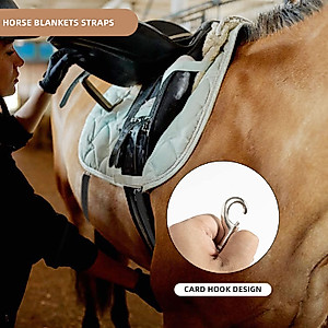Premium Horse Blanket Sheet Leg Straps, 2 Pcs Adjustable 27.55" to 55" Length, Replacement Stretchy Belly Strap with Single Swivel Snaps