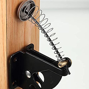 MARRTEUM Gate Latch Cable Pulls Kit, Black Spring Loaded Adjustable Gate Latch Cable Pull Gate Opener for Metal Wooden Fences Garden Backyard Door Fence Gate Opener (2 Sets)