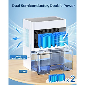 Dehumidifier, AMEIFU 1000 Sq. Ft Dehumidifier for Basement with 135 OZ Water Tank, Quiet Dehumidifier for Bathroom Bedroom Home Room RV Closet with Auto Shut Off 7 Colors LED Light