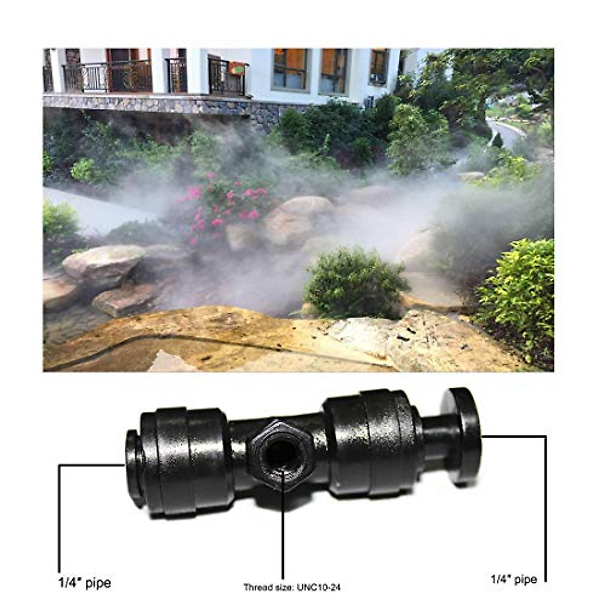 Furnrubden Water Brass Misting Nozzle,Outdoor 1/4" Slip-Lok Mist System ...