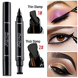 AMY'S DIARY Eyeliner Stamp 2 Pens Winged Stamp Eyeliner, Perfect Wing Cat Eye Stencil Stamp for All Eye Shapes, Winged Eyeliner Stamp, Perfect Wing Cat Eye Liner, Waterproof & Smudge-proof