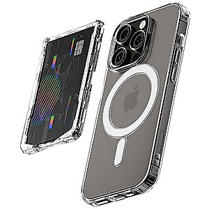 GOOSPERY Clear Bumper Case with Magsafe Magnetic Card Holder Compatible with iPhone 14 Pro, Shockproof Phone Cover with Reinforced Inner Corners, Clear