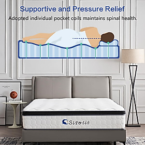 sigolit 12 Inch Full Size Hybrid Mattress - Medium Firm, Memory Foam & Pocket Springs, Motion Isolation, Edge Support, Pressure Relief, Ships Compressed