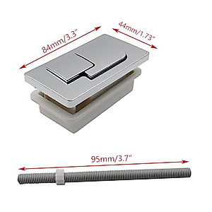 Quluxe 4 Pcs Square Toilet Tank Buttons Dual Push Flushing Toilet Button Toilet Button Replacement Toilet Flush Button with Thread Diameter (64×33mm)