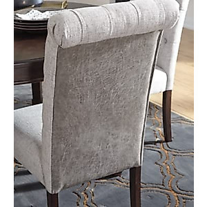 Signature Design by Ashley Adinton Classic Upholstered Dining Chair, 2 Count, Light Gray
