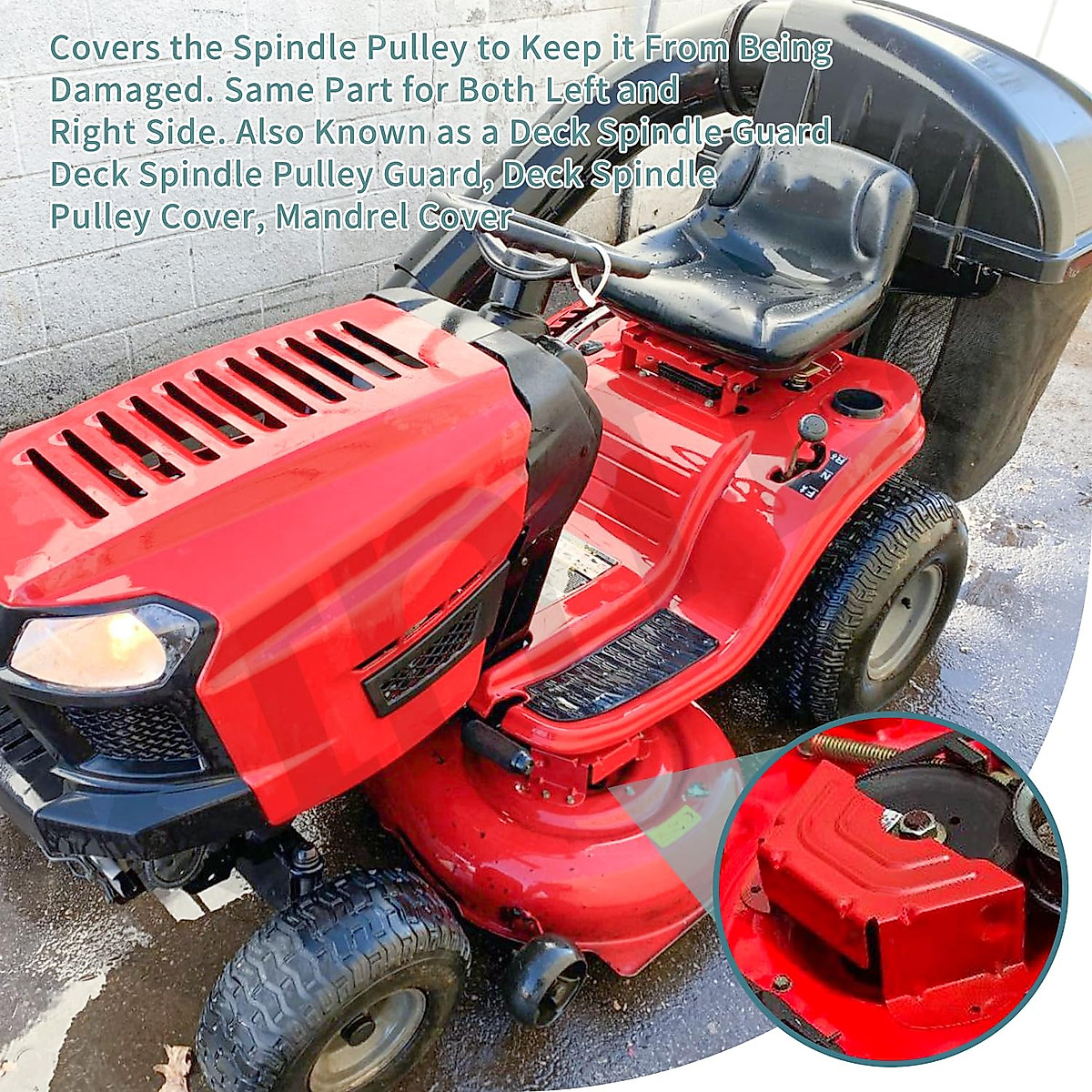 KINTLE 2 Set 783-06424A-0638 Deck Spindle Pulley Belt Guard Cover Compatible with MTD, Troy-Bilt, Craftsman Riding Lawn Mowers & Tractors with 42" and 46" Decks (Red)