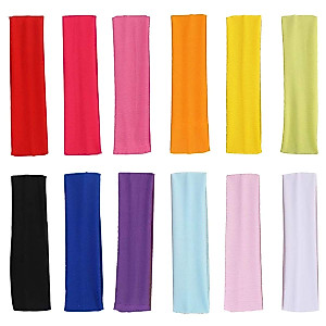 DIYASY 12 Pcs Women Yoga Headbands, Fashion Soft Elastic Cotton Sweatband Yoga Stretchy Headband for Women 12 Colors