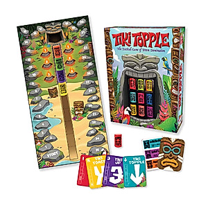 Gamewright Tiki Topple - The Tactical Board Game of Totem Domination Board Game Multi-colored, 5" for ages 120 months to 180 months