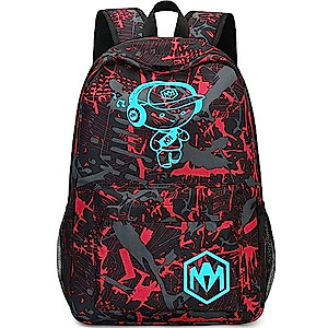 School Backpack for Teen Boys Bookbags Elementary High School Laptop Bags MenTravel Daypacks (Red)