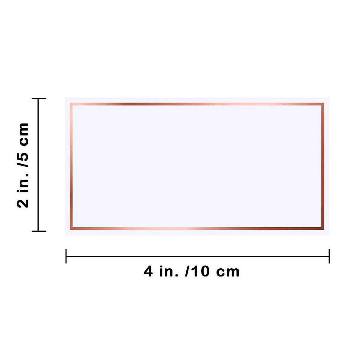 EXQUISS 100 Pcs Place Cards 4”x2” with Rose Gold Foil Border for Food Buffet Party, Name Place Cards for Table Setting, Wedding Reception, Escort Cards Name Cards for Birthday Dinner