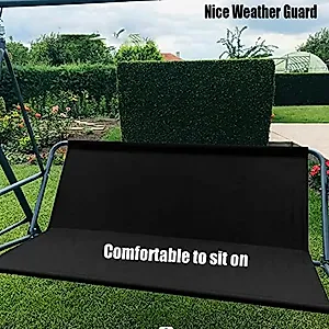 Seat Patio Swing Cover Chair Bench Replacement Cover for Swing Seat Waterproof Heavy Duty Swing Seat Cover ((L) x (W) 58.26 x 41.33 inch) (Black)