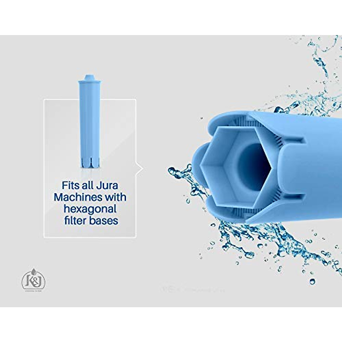 K&J Jura Capresso Clearyl Blue Compatible Water Filters - Replaces Jura Blue Filters (6-pack)